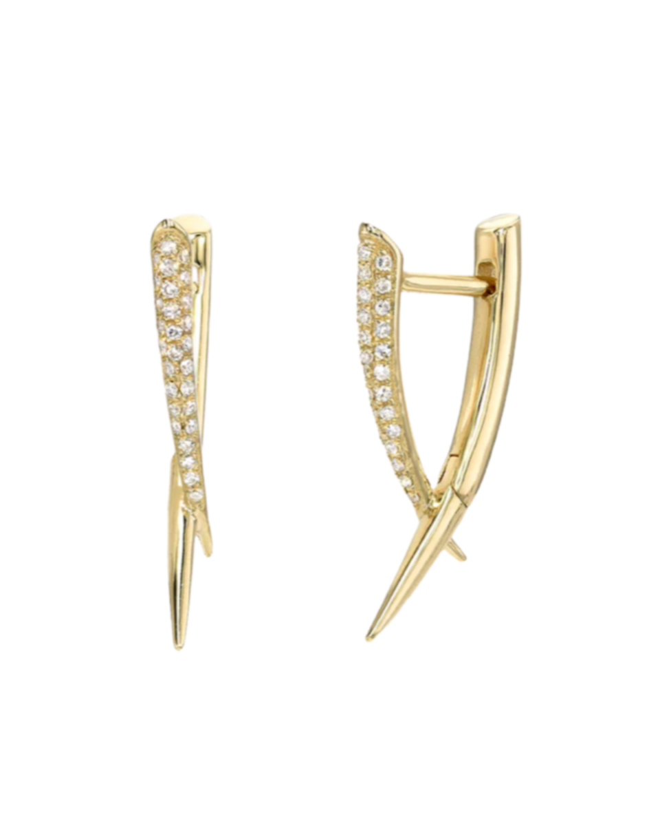 SPIKEY CLAW EARRINGS | 14k gold & diamonds– Eddera